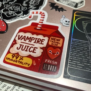 Vampire Juice Box Sticker Halloween Dracula Blood Vinyl Die Cut Sticker ...