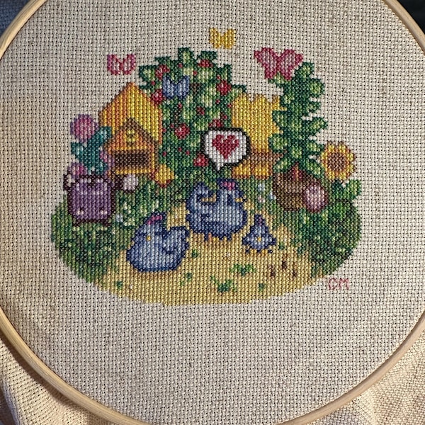 Stardew Valley Blue Chicken Scene - Cross Stitch PDF Pattern - Etsy