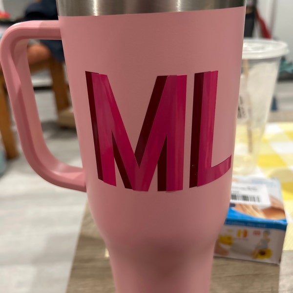 Personalized Monogram Tumbler 40oz With Handle - Etsy