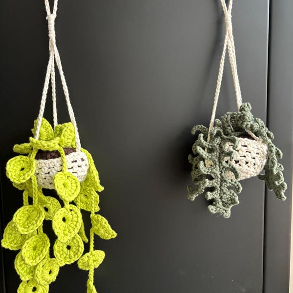 Plant Crochet Pattern, Car Hanging Plant Crochet Pattern, Crochet ...