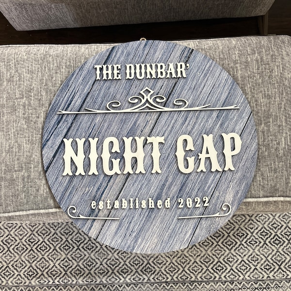 Personalized Bar Sign, Round Wooden Sign, Custom Wood Sign, Home Bar ...