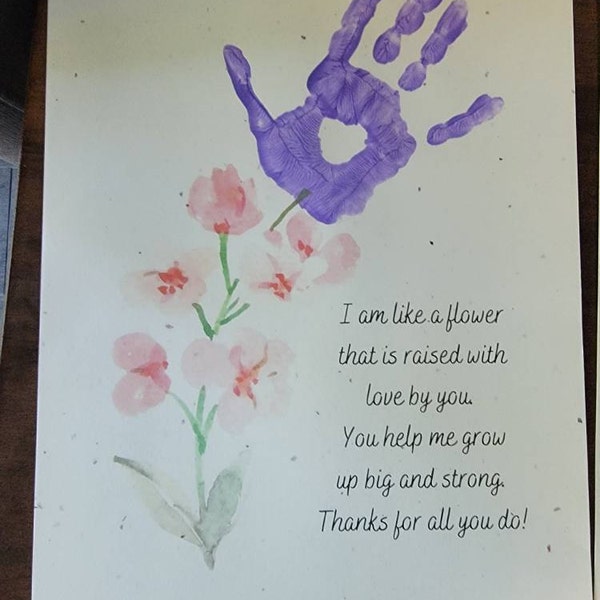 Mothers Day Flower Handprint Art Bundle, Printable | Mom Craft Gift ...