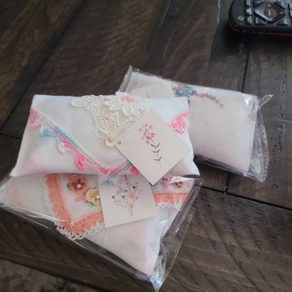 Drawer Sachets Made From Vintage Hankies, Peach Colored Lavender ...