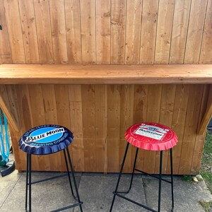 Bar Stool Man Cave Bar Stool Home Bar Bottle Top Cap Custom Design ...