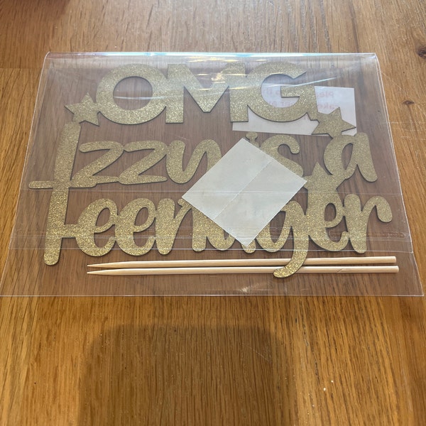 Personalised OMG Teenager Cake Topper Glitter Card 13th 13 Party ...