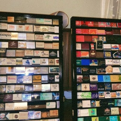 117 Matches Matchbook Display Case Wall Cabinet Holder W/ 98% UV ...