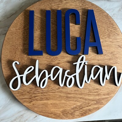 Customized Baby Name Sign, 12-36 Inch, Baby Shower, Round Plaque ...