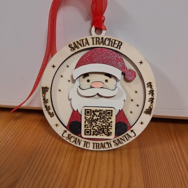 DIGITAL FILE, Santa Tracker Christmas Ornament SVG File, Personalised ...