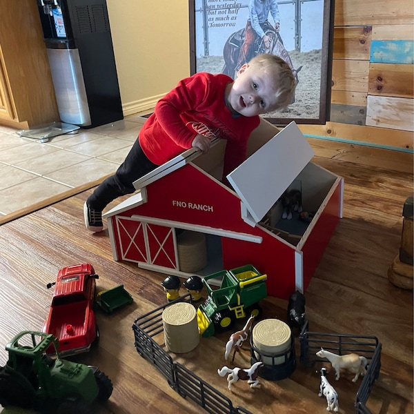 The Freier Toy Barn: Hardwood Plywood Farm Playset. - Etsy