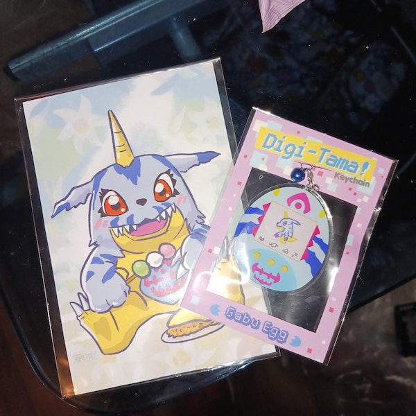 Digi Egg - Digitama Tamogatchi Acrylic Charm Keychains (double-sided ...