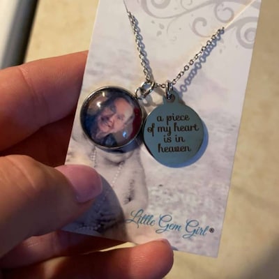 Custom Photo Memorial Necklace Stainless Steel Custom Picture in Memory ...