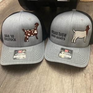 Embroidered Boer Goat Trucker Hat - Adjustable Goat Cap - Etsy