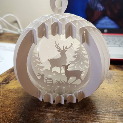 Pack 3 Sphere Pop up PDF, SVG Templates for Diy Christmas Decorations ...