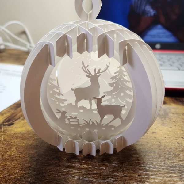 Pack 3 Sphere Pop up PDF, SVG Templates for Diy Christmas Decorations ...