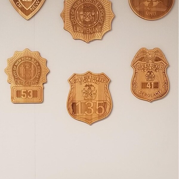 Personalized Wooden New York City Police Shield or Shoulder Patch ...