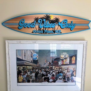 Surfboard Decor, Wall Art Personalized SURF SHOP Sign, Beach or Tiki ...