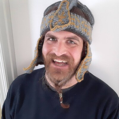 Crochet PATTERN Gimli Inspired Helmet ONLY Dwarven Helm Viking Helmet ...