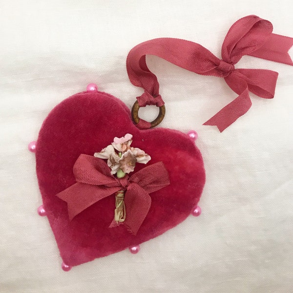 Pink Cross Stitch Pin Pillow. April Pin Keep. Monthly Pillow With April ...