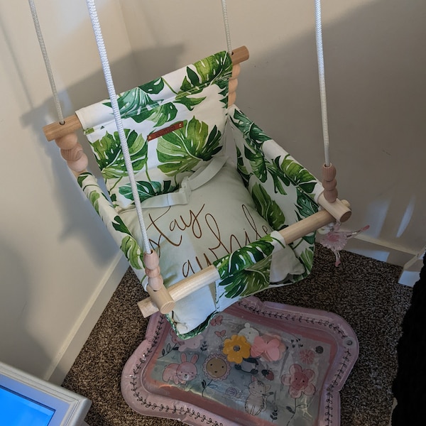 Made in USA, OUTDOOR Gray Baby Swing, High Back Baby Swing, Baby Gift ...