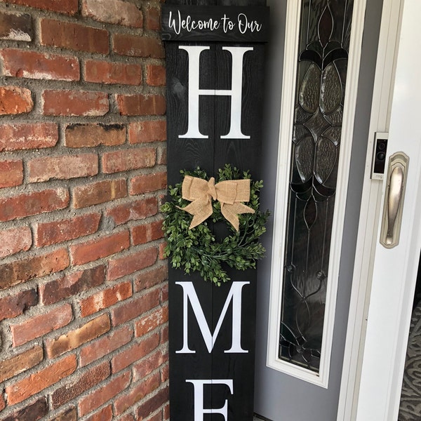 Welcome to Our Home / Large Wooden Front Door Home Sign / Welcome Porch ...