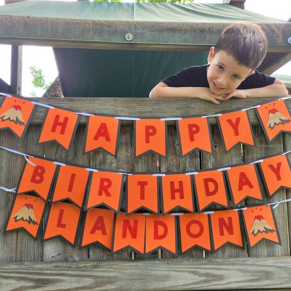 Volcano Banner, Lava Banner, Volcano Birthday Banner, Lava Birthday ...