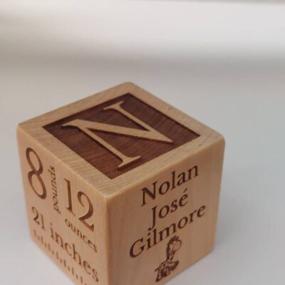 Personalized Baby Block New Baby Gift Birth Block Personalized Baby ...