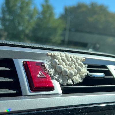 Macrame Car Vent Clips & Oil Diffuser the ORIGINAL Lava Stone Bead ...