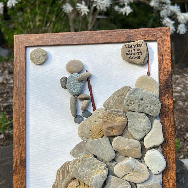 Peace Sign Pebble Art Rustic Decor - Etsy