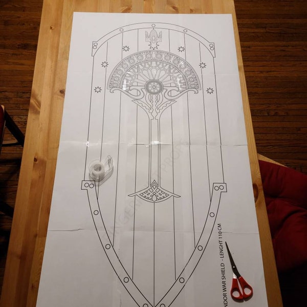 Shield DIY Template Pattern Blueprint DIY Pdf Digital Donwload Vector ...