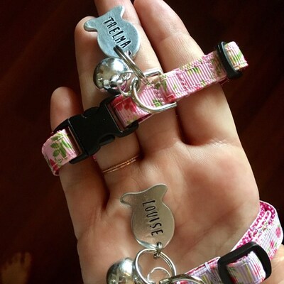 Cat Tag Small Dog Tag Fish Pet ID Tag Hand Stamped Pet Name Tag Unique ...