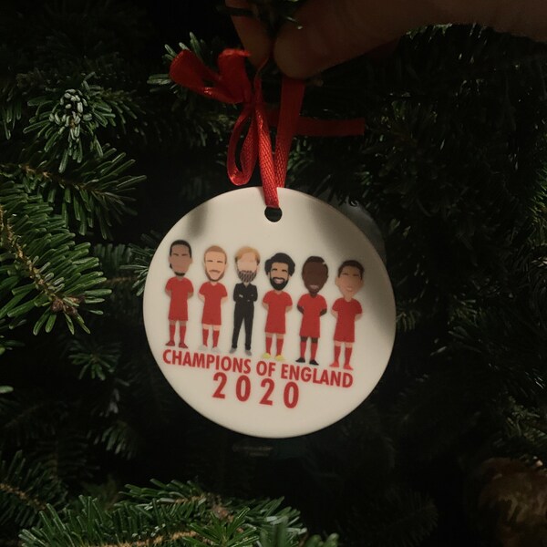 Liverpool Champions of England 2020 Christmas Tree Decoration Bauble ...