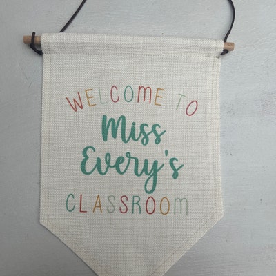 Personalised Teacher Class Room Flag, Teacher Gift, Personalised ...