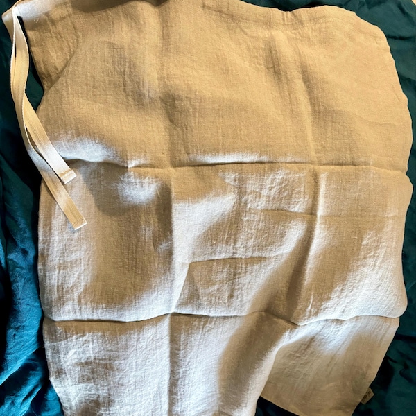 Linen Storage Bag. Washed Soft Linen Laundry Bag With Drawstring ...