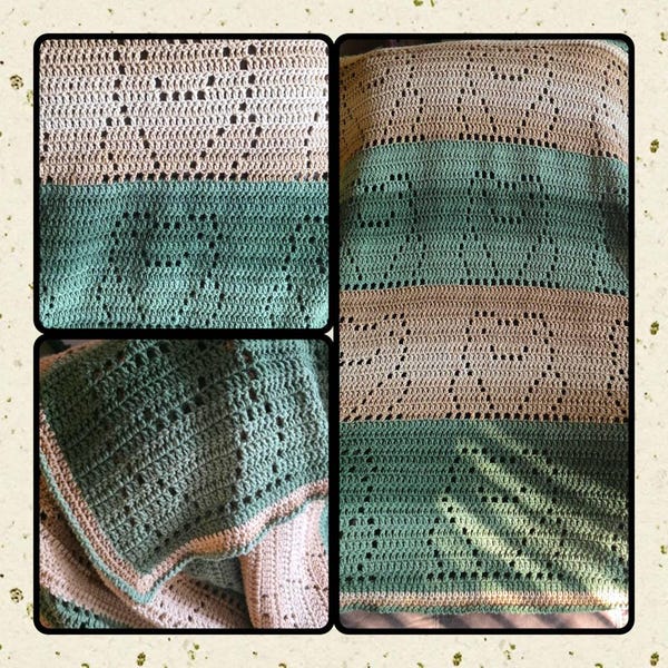 Frog Filet Crochet Blanket Pattern, Newborn Gift (PDF Pattern) - Etsy