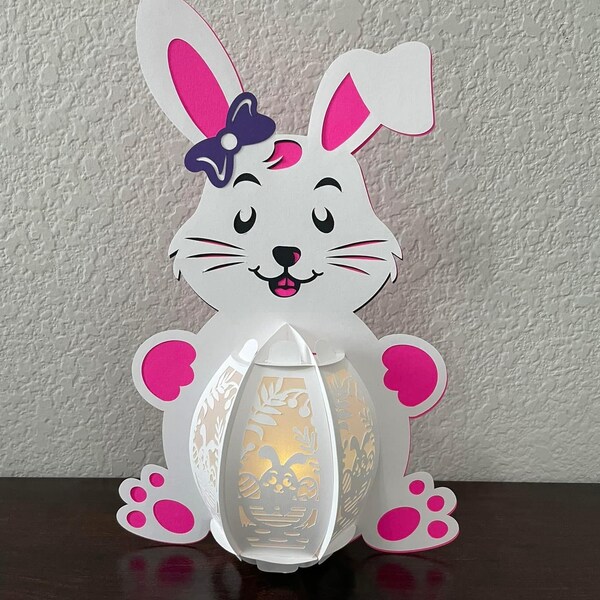 Bunny Lantern V3 PDF, SVG, Studio Template - Bunny Easter Egg Lantern ...