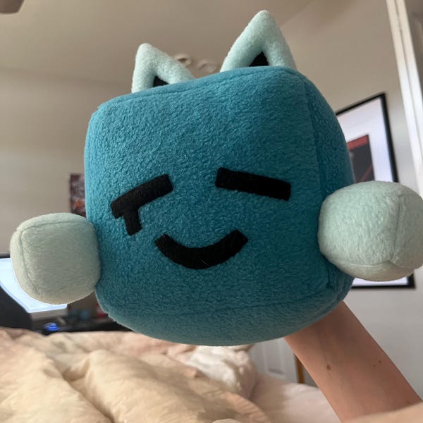 Big Cube Plush Toy – JSAB Inspired, Handmade Blue Fleece Plushie - Etsy