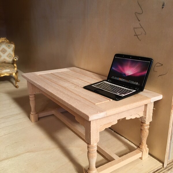 Dollhouse Miniature Laptop Dollhouse Computer Black 1:12 Scale ...