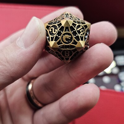 Dwarven Forged Ancient Gold Old School 7 Piece Dnd Rpg Metal Dice Set ...