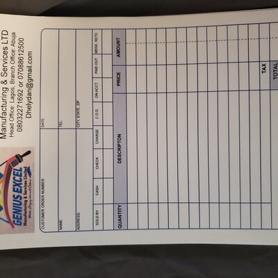 2 Part Ncr Carbonless Sales Receipt Book Full Color Customized 5.5 X 8. ...