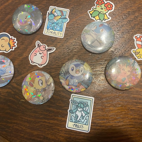 Pokémon Card Art Button Badge Pin - Party Favors - Etsy