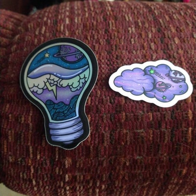 Cute Glow in the Dark Space Girl Vinyl Sticker Glow in the - Etsy