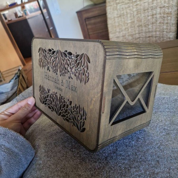 Personalized Wedding Card Box, Rustic Wedding Decor, Boho Wedding Post ...