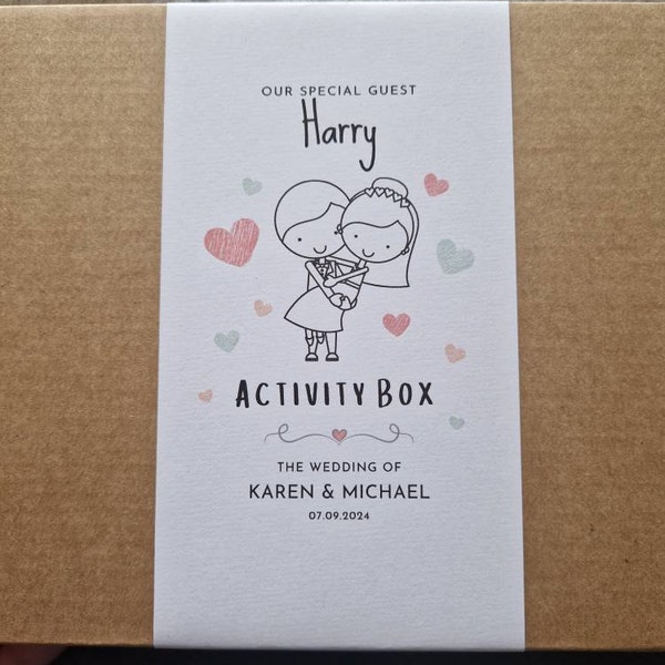 Affordable Kids Wedding Activity Box, Personalised Child Activity Pack ...
