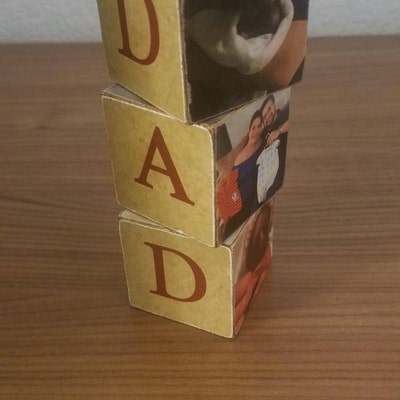 Dad Gift Set of 3 Wooden Blocks fathers Day Gift Dad and Me Gift ...