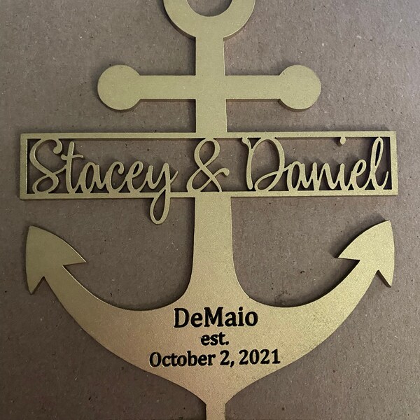 Personalized Anchor Cake Topper: Nautical Wedding, Baby Shower Decor - Etsy