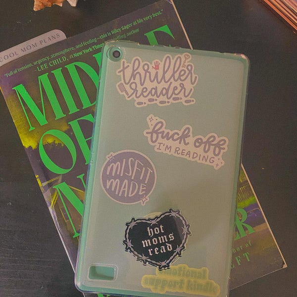 Bookish Sticker Inspired Kindle Insert - Neutral Checkered Compatible ...