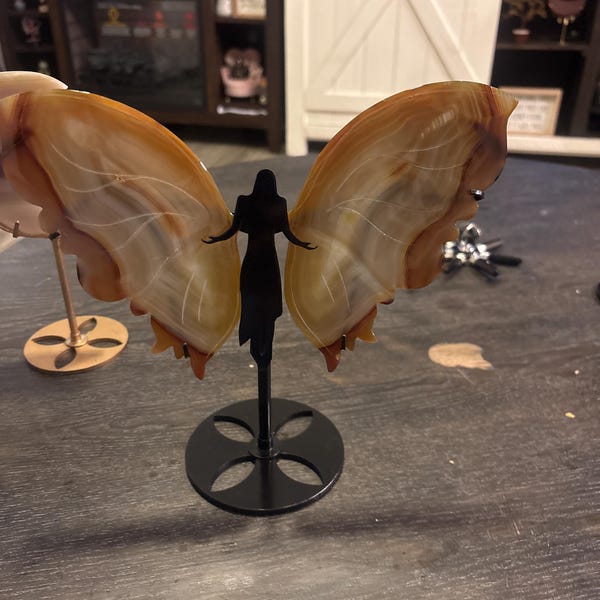 Red Plume Agate Crystal Bird Wings - Etsy