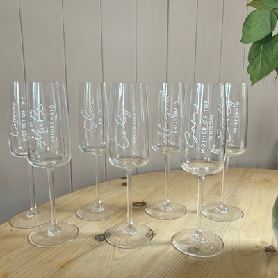 DIY Personalised Champagne Flute Decals With Roles Name Vinyl for ...
