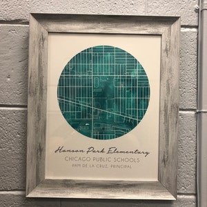 Personalized School Map, Teacher Gifts, Watercolor Print, Custom Map ...