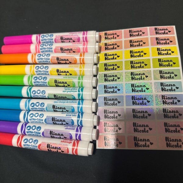 Personalized Name Stickers Kids Name Labels, Laptop Bottle Stickers ...